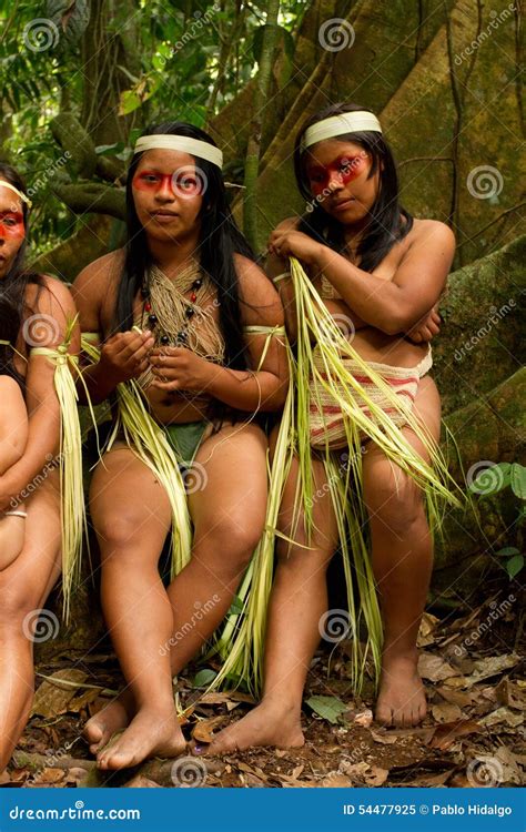Huaorani Tribe In The Amazon Rainforest Yasuni Editorial Image Image