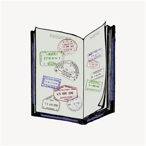 Open Passport Clip Art