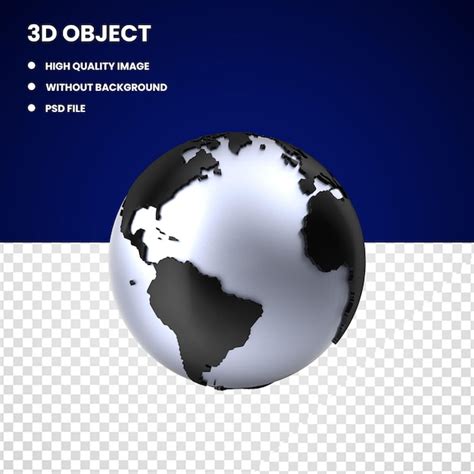 Premium Psd 3d Silver Globe