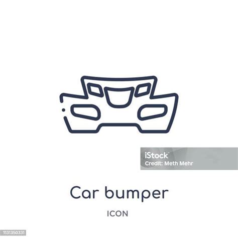 자동차 부품 개요 컬렉션에서 선형 자동차 범퍼 아이콘입니다 얇은 라인 자동차 범퍼 벡터 흰색 배경에 고립입니다 자동차 범퍼 유행 그림 교통에 대한 스톡 벡터 아트 및 기타
