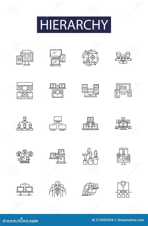 Hierarchy Line Vector Icons And Signs Structure Rank Chain Grade