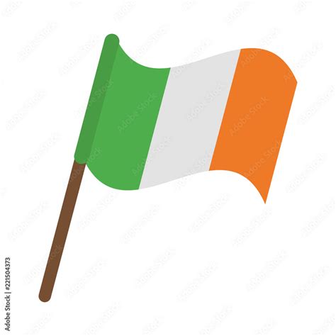 Irish Flag Pole Stock Vector Adobe Stock