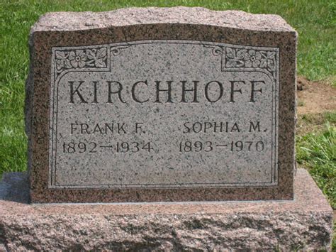 Sophia M Schwertfeger Kirchhoff 1893 1970 Mémorial Find A Grave