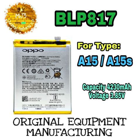 Jual Baterai Battery Original Opp A15 A15s A6k A16e Model Blp817