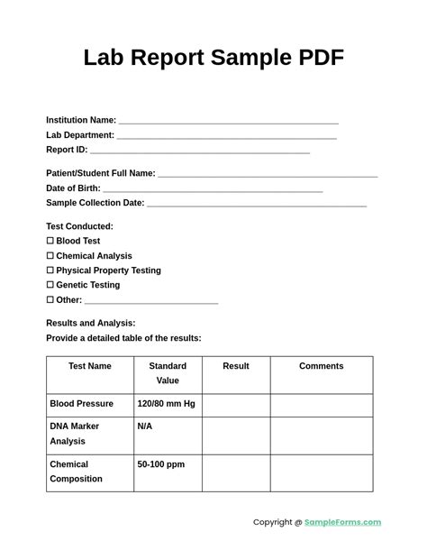Lab Report Format University