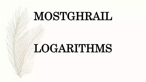 Solving Logarithmic Equations And Inequalities Pptx Physics Science