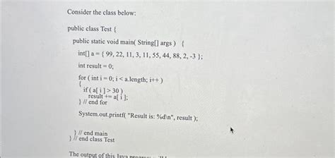 Solved Consider The Class Below Public Class Test Public