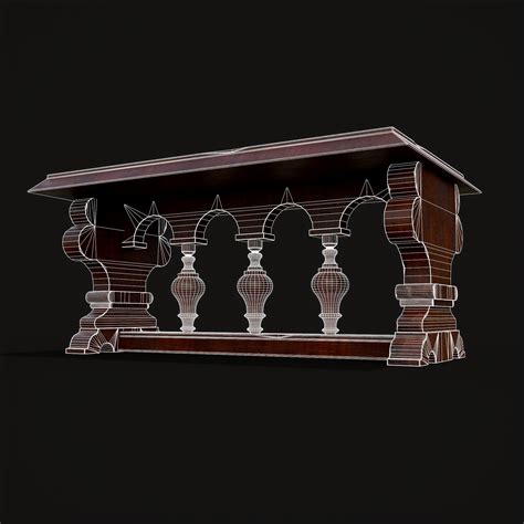 medieval elegant rectangle table 3d model by get dead entertainment