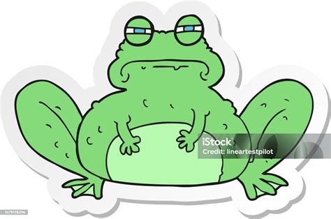 만화 개구리의 스티커 개구리에 대한 스톡 벡터 아트 및 기타 이미지 개구리 귀여운 기이함 Istock