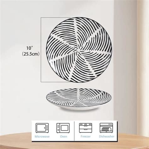 Assiettes Plates Porcelaine Assiette Noir Grande Assiette Plate