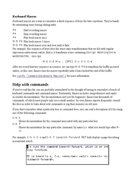 Help With Commands Keyboard Macros Pdf Macro Computer Science