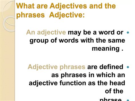 Adjective Phrase Pptx