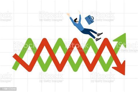 위기 개념 금융 투자 변동성 사업가 투자자가 불확실성에 빠지고 이익 그래프 화살표가 위아래로 움직입니다 Vuca에 대한 스톡 벡터 아트 및 기타 이미지 Istock