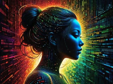 Premium Photo Colorful Binary Girl