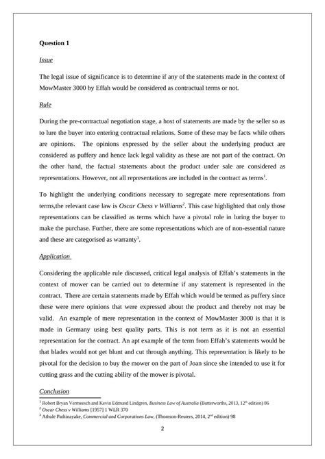 Business Law Assignment Contractual Terms Analysis Business Law Assignment Contractual Terms Analysis