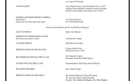 Graduation Party Program Sample Agenda Example Format Templates In Program Agenda Template 10