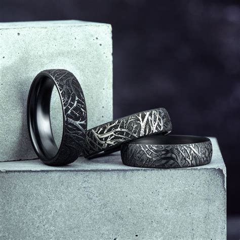 The Artemis 6mm Tantalum Dark Benchmark Rings Wedding Rings