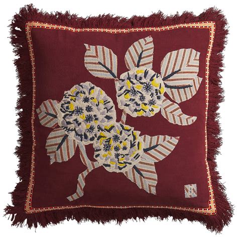 Vivi Appliqué Cushion Rosewood Sage And Clare