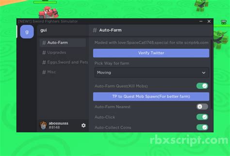 Sword Fighters Simulator Auto Farm Quest Auto Click Auto Collect