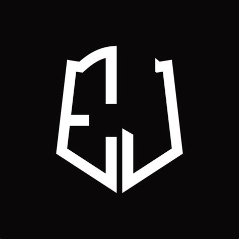 Ej Logo Monogram With Shield Shape Ribbon Design Template 16580605 Vector Art At Vecteezy