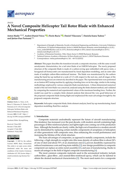 Pdf Citation A Novel Composite Helicopter Tail Rotor Blade With