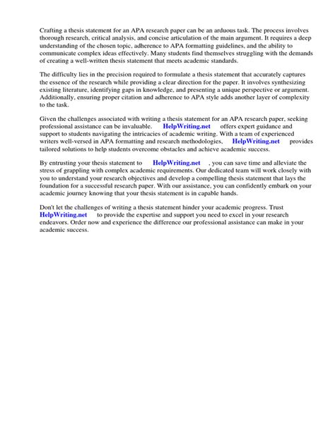 Apa Thesis Statement Research Paper Pdf Apa Style Thesis