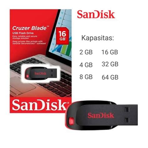 Jual FLASHDISK SANDISK 2 / 4 /8 / 16 / 32 / 64 / 128GBFLASHDISK USB ...