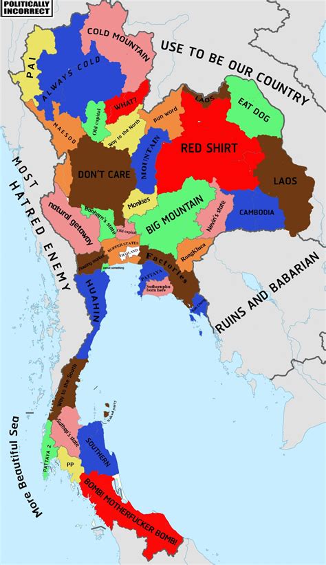 Funny And Politically Incorrect Map R Thailand