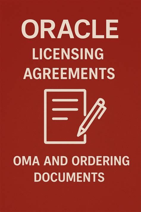 Oracle Licensing Agreements Oma And Ordering Documents