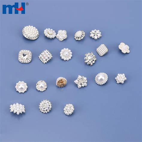 Assorted Crystal Pearl Rhinestone Decorative Buttons Embellishments