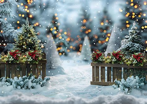 Avezano Elegant Christmas Decoration White Wall Photography Backdrop