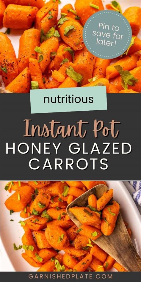 Honey Glazed Instant Pot Carrots Garnished Plate