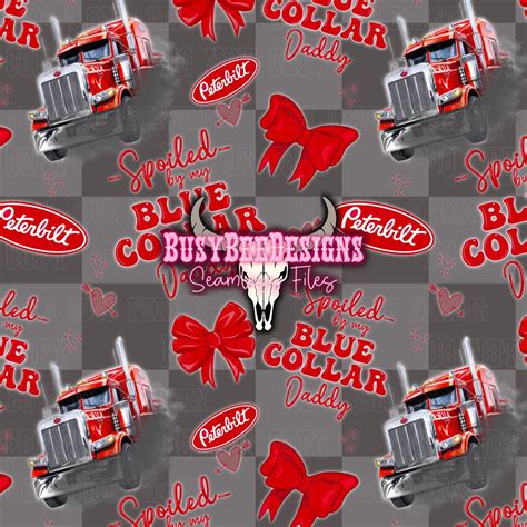 Blue Collar Daddy Trucker Seamless File Jpeg Digital Download Etsy
