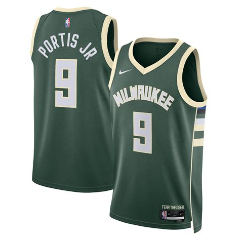 Milwaukee Bucks Nike Icon Edition Swingman Jersey Green Bobby Portis Jr Unisex Rebel Sport