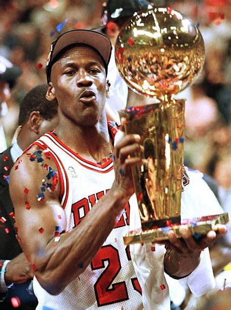 Michael Jordan Of The Chicago Bulls Holds The Larr Pictures Getty Images