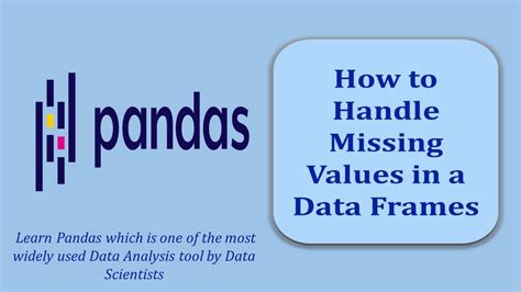 Handling Missing Values In Data Frame Data Frame Pandas Pandas Tutorial Youtube