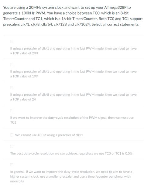 You Are Using A 20MHz System Clock And Want To Set Up Chegg Com