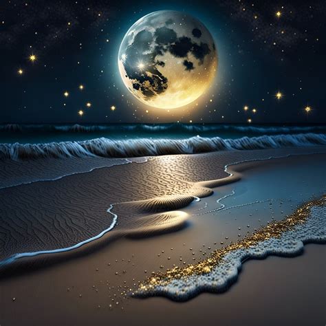 Download Ai Generated Beach Night Royalty Free Stock Illustration