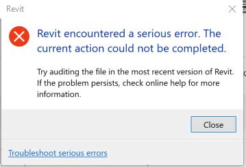 升级 Revit 样板或项目时显示Revit 遇到严重错误