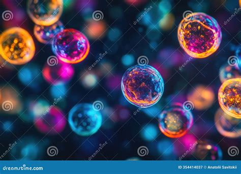 Viruses Interacting With Cells Through Vibrant And Colorful Structures