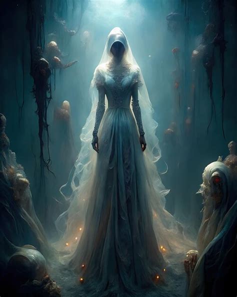 Premium Photo Dark Portrait Of Halloween Bride With Mysterious Aura