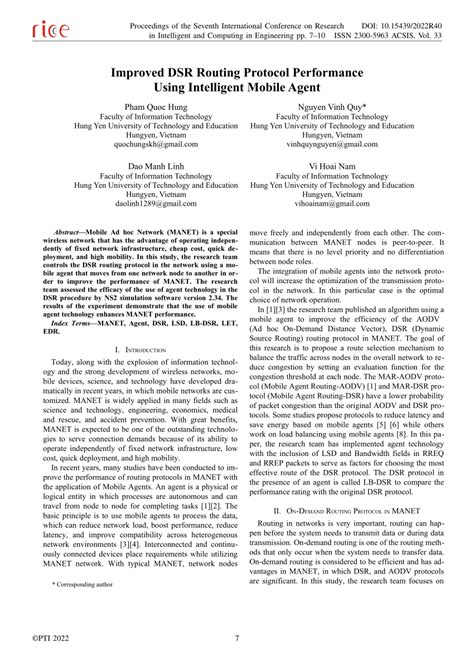 Pdf Improved Dsr Routing Protocol Performance Using Intelligent