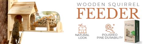 Zilko Wood Squirrel Feeders For Outside Large Backyard