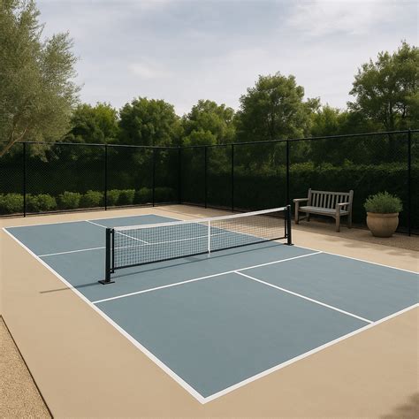 Pickleball Court Neutral Colors Tennis Court Backyard Pickleball
