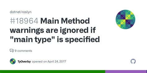 Main Method Warnings Are Ignored If Main Type Is Specified · Issue
