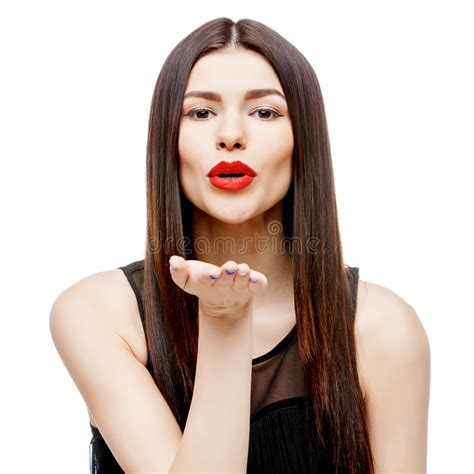 Attractive Beautiful Woman Showing Air Kiss Stock Image Image Of