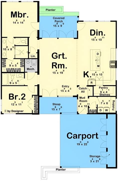 Introducing A 1 661 Sq Ft 2 Bedroom House With Inviting Living Areas