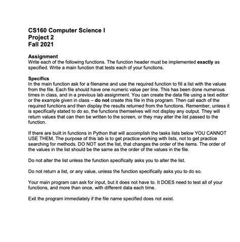 Solved Required Functions Def Filllist Filename Creates