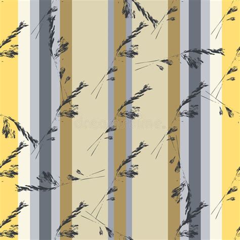 Seamless Vertical Pattern With Meadow Grass Stock Vector Illustration