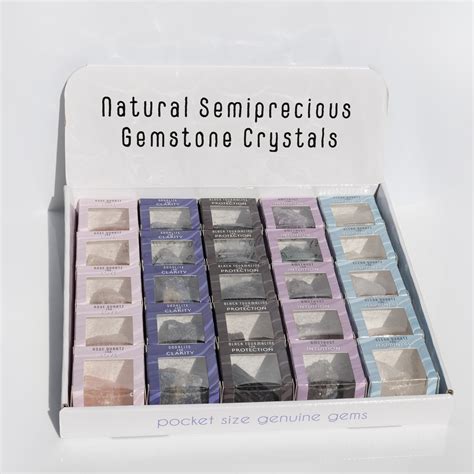 Assorted Crystal Pdq 25 Pieces Includes Rose Quartz Clear Crystal Bl